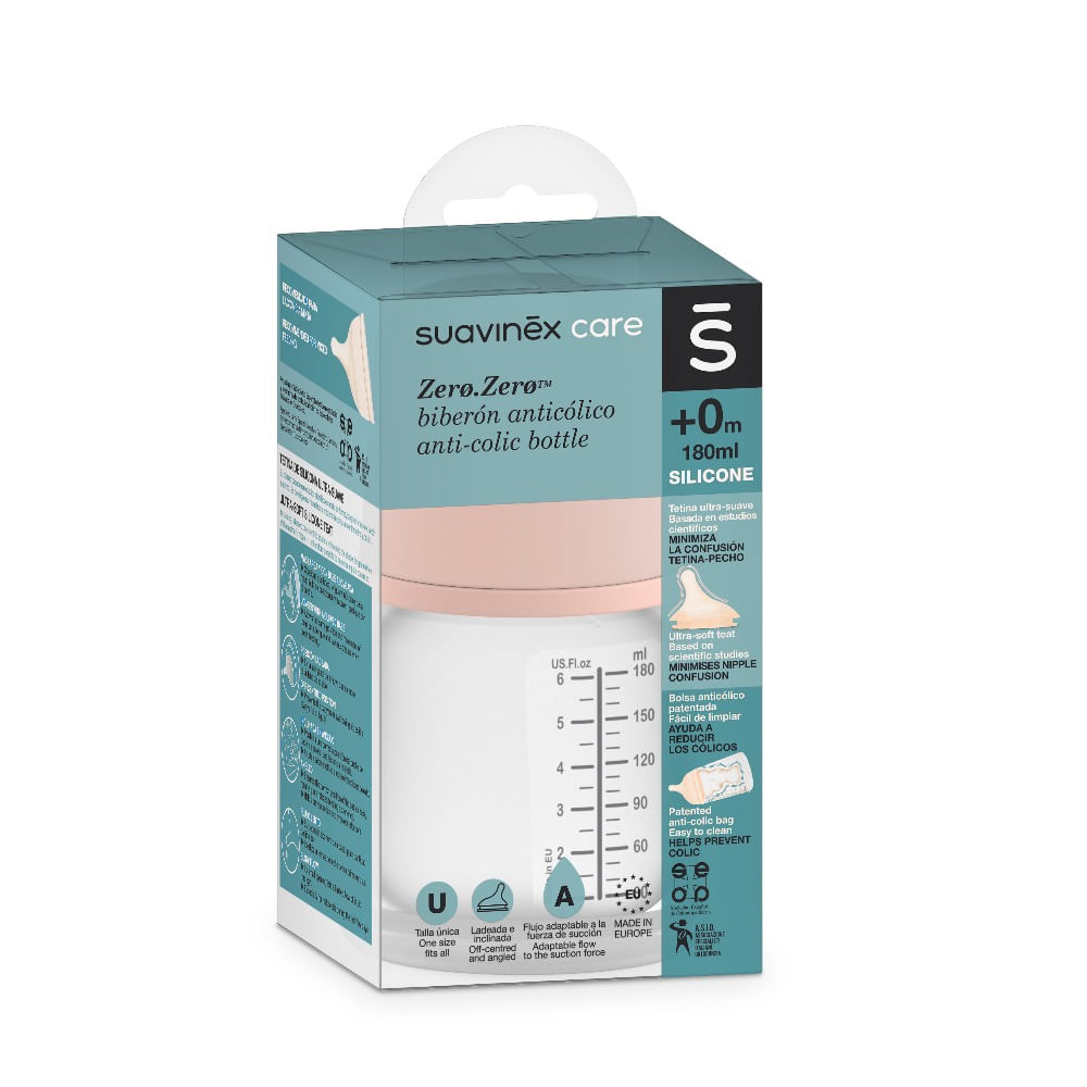 Suavinex Zero Zero Biberón Anticólico Flujo Medio 270 ml Precio + Delivery Gratis
