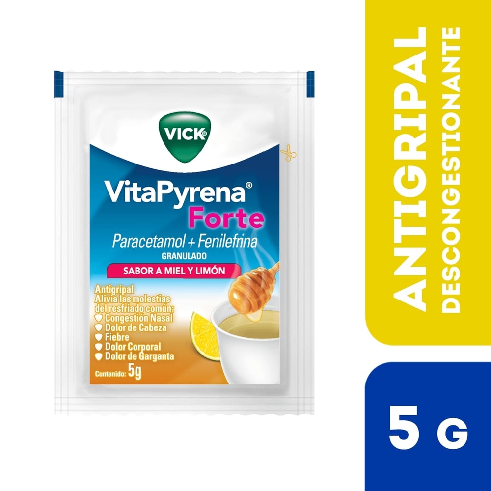 Vick VitaPyrena Forte Antigripal Sabor a Miel y Limón 5 g