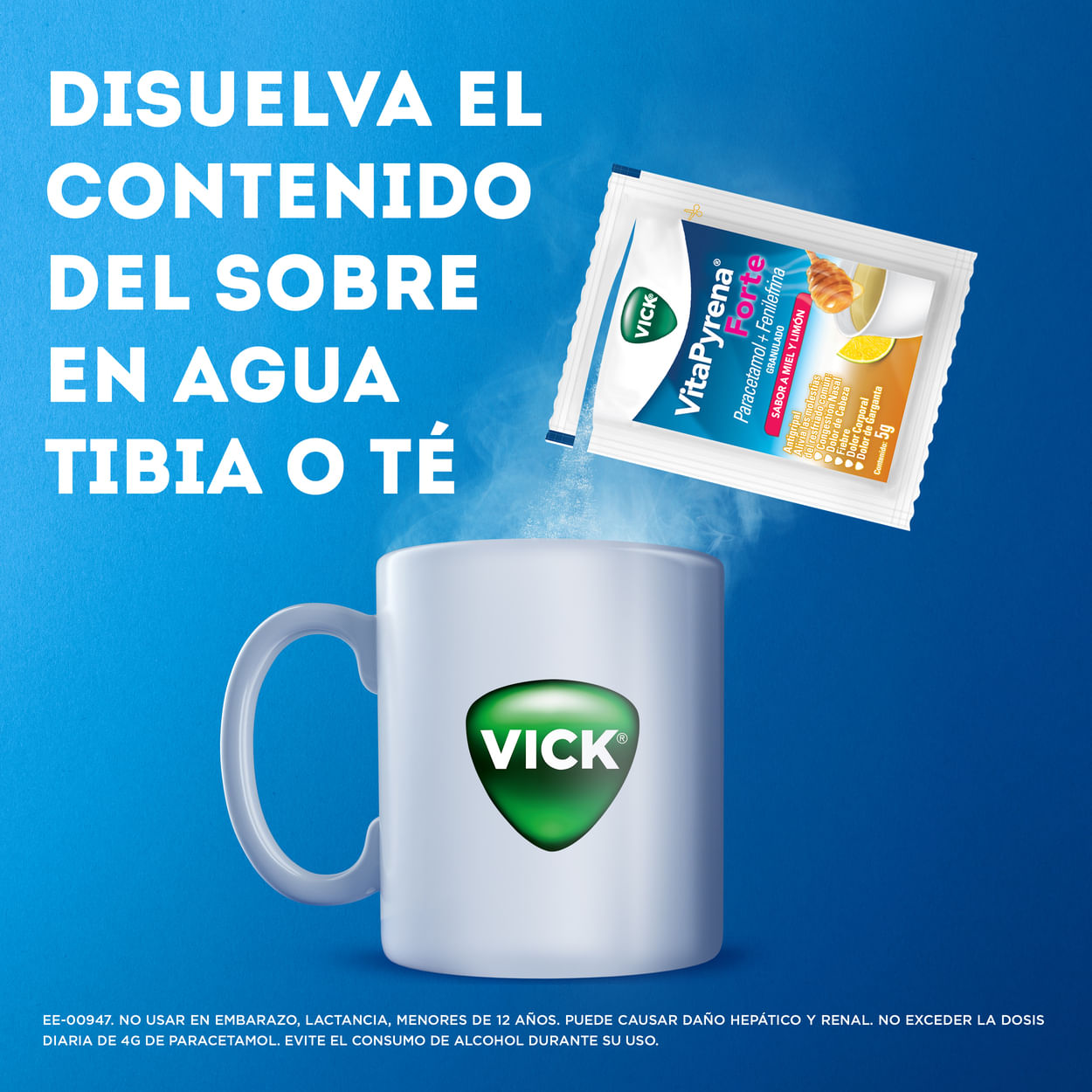 Vick VitaPyrena Forte Antigripal Sabor a Miel y Limón 5 g