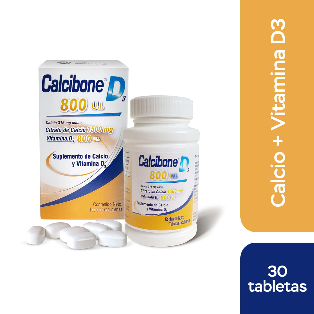 Calcibone D3 800 ui Tabletas 30 und Precio + Delivery Gratis
