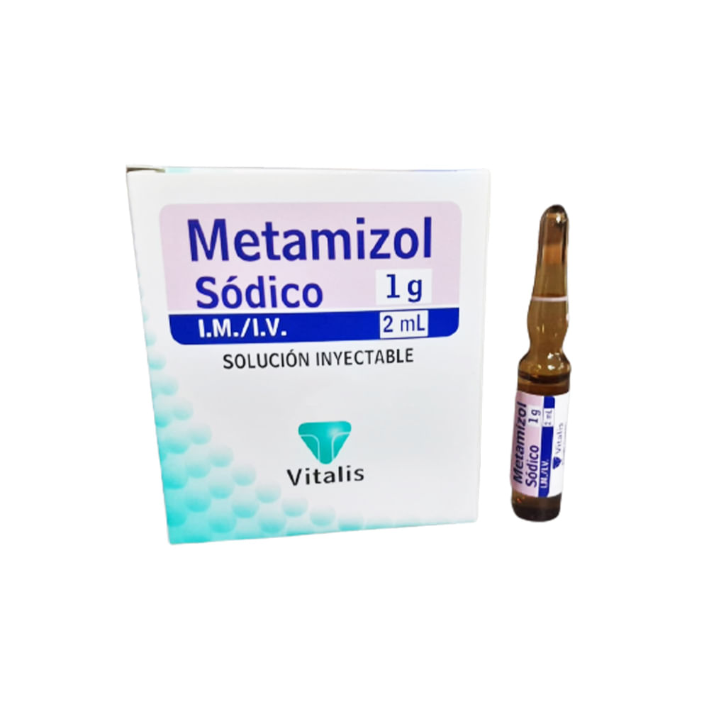 Metamizol Sódico 1 g/2 ml VT Solución Inyectable por Unidad 2 ml