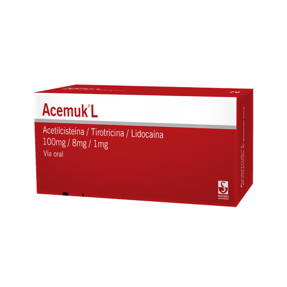 Acemuk L 100 mg + 8 mg + 1 mg Comprimidos 4 und