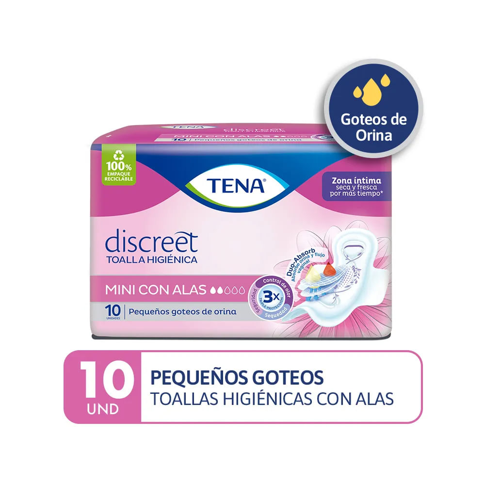 Tena Discreet Mini Toallas Higiénicas 10 und Precio + Delivery Gratis