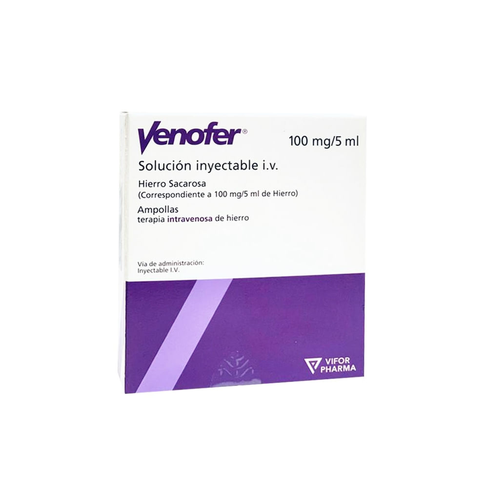 Venofer 100 mg/5ml Solución Inyectable por Unidad 5 ml