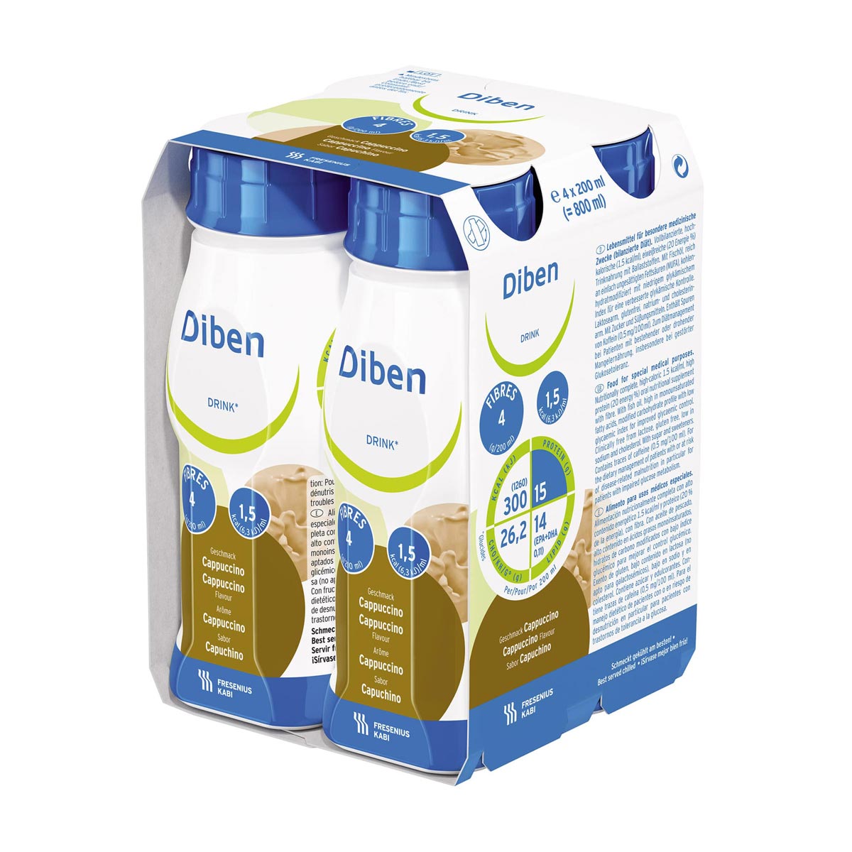 Diben Drink Sabor Capuccino 4 und (200 ml c/u) Precio + Delivery Gratis