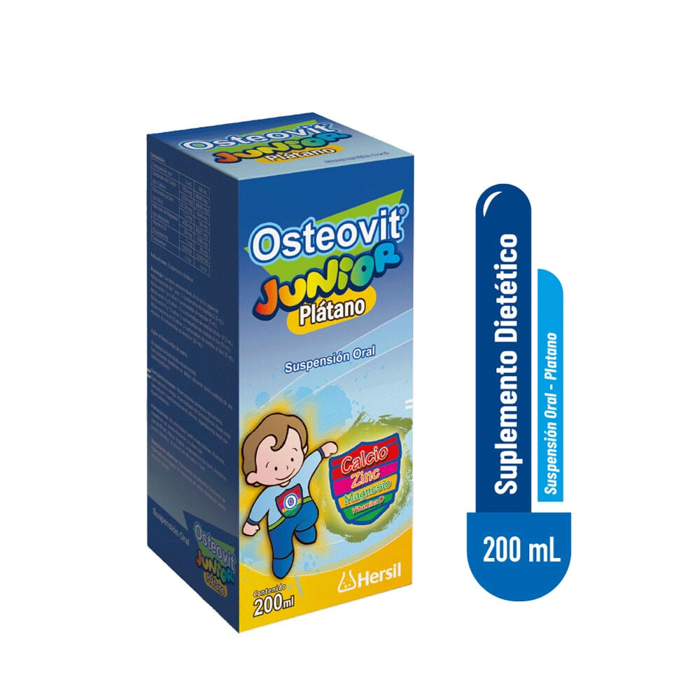 Osteovit Junior Suspensión Oral Sabor Plátano 180 ml Precio + Delivery ...