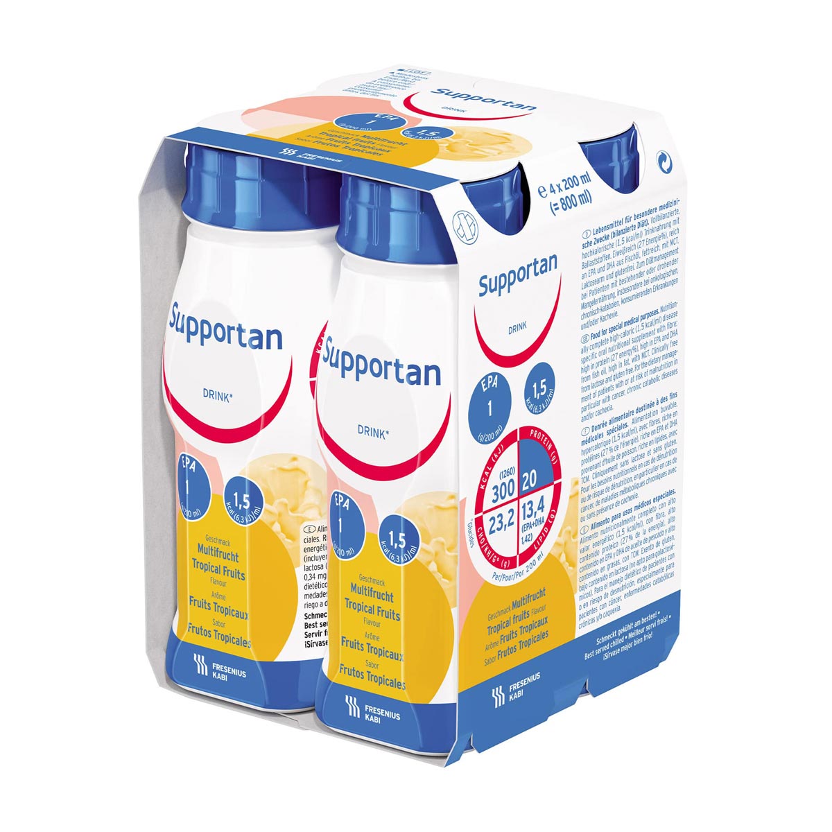 Supportan Drink Sabor Frutos Tropicales 4 und (200 ml c/u) Precio ...