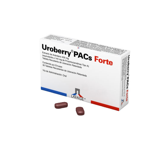 Uroberry PACs Forte 400 mg Tabletas 30 und Precio + Delivery Gratis