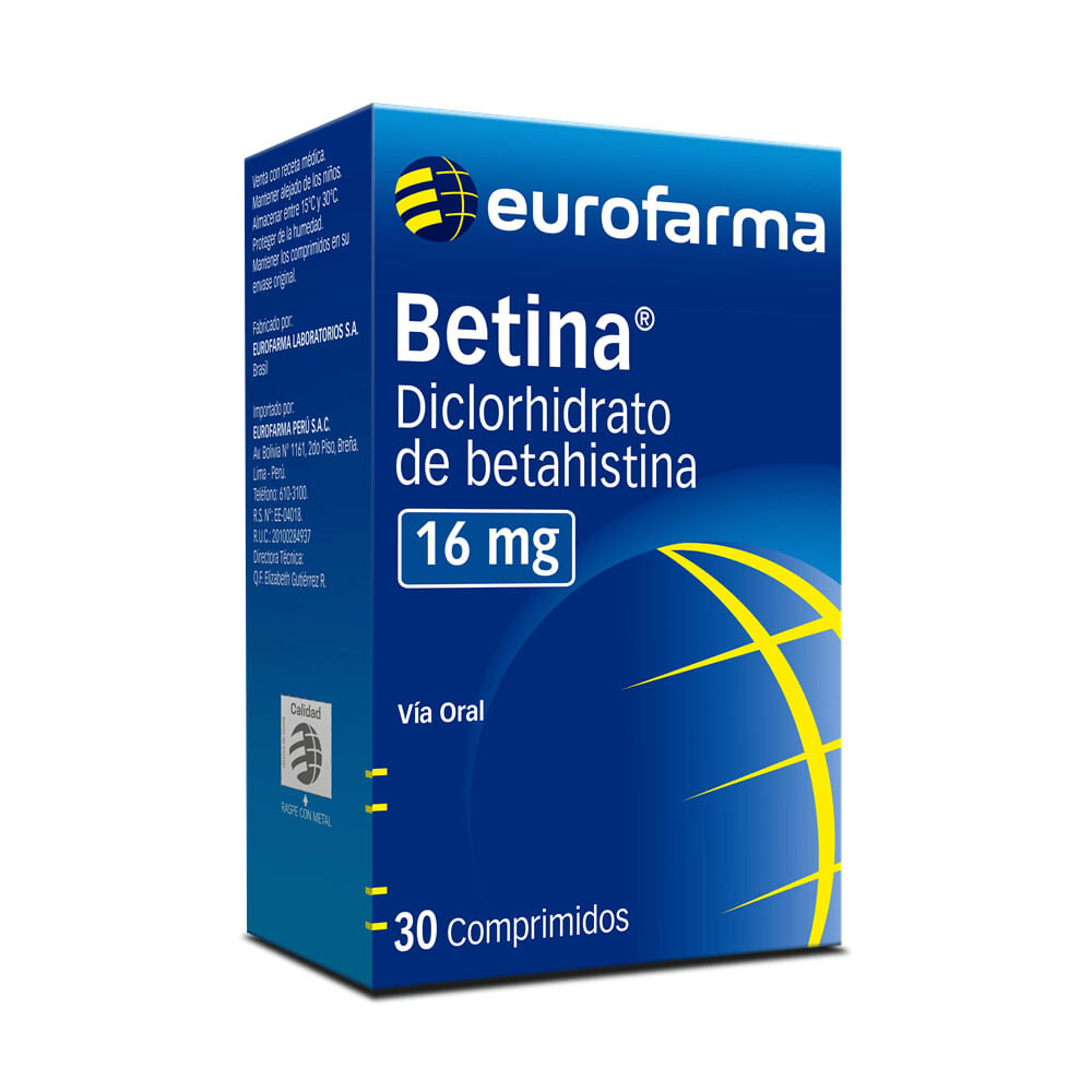 Betina 16 mg Comprimidos 30 und