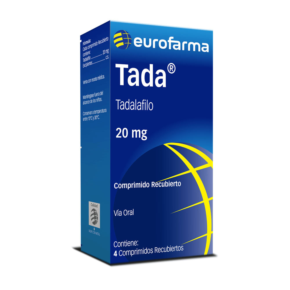 Tada 20 mg Comprimidos Recubiertos 4 und