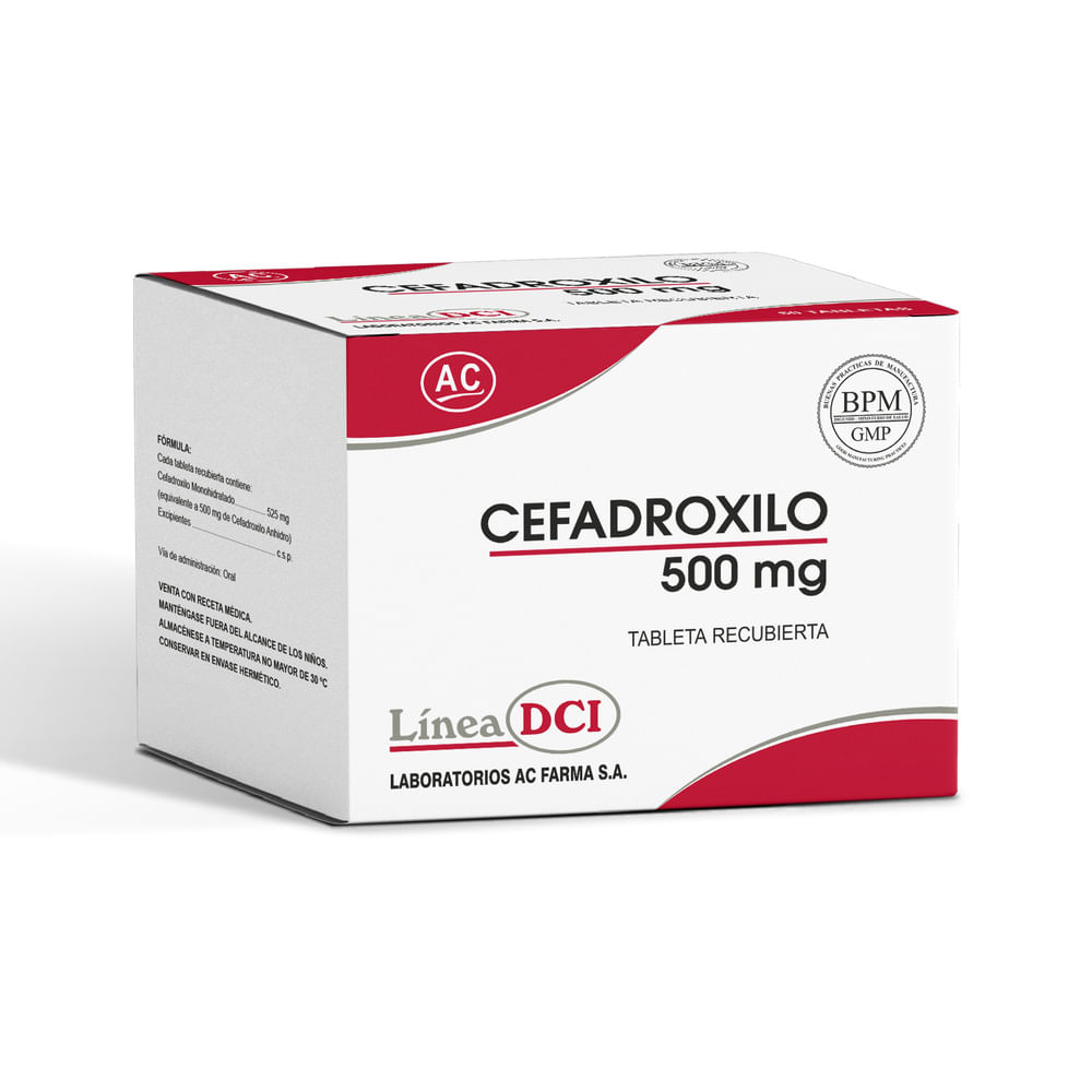 Cefadroxilo 500 mg AC Tabletas Recubiertas 10 und
