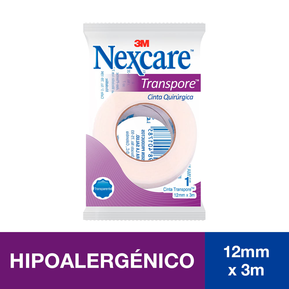 3M Nexcare Transpore Cinta Quirúrgica de Plástico (1.2 cm x 3 m) Precio ...