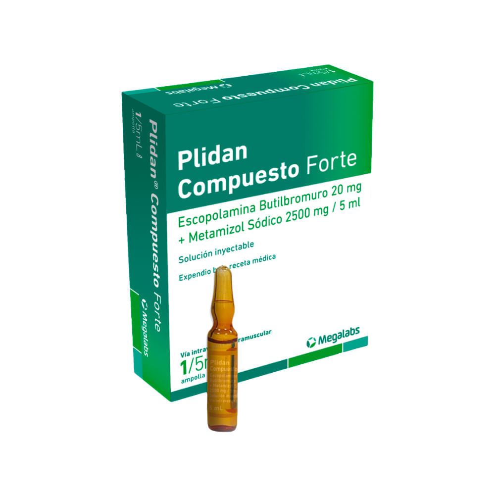 Plidan Compuesto Forte 20 mg + 2500 mg/5 ml Solución Inyectable 5 ml