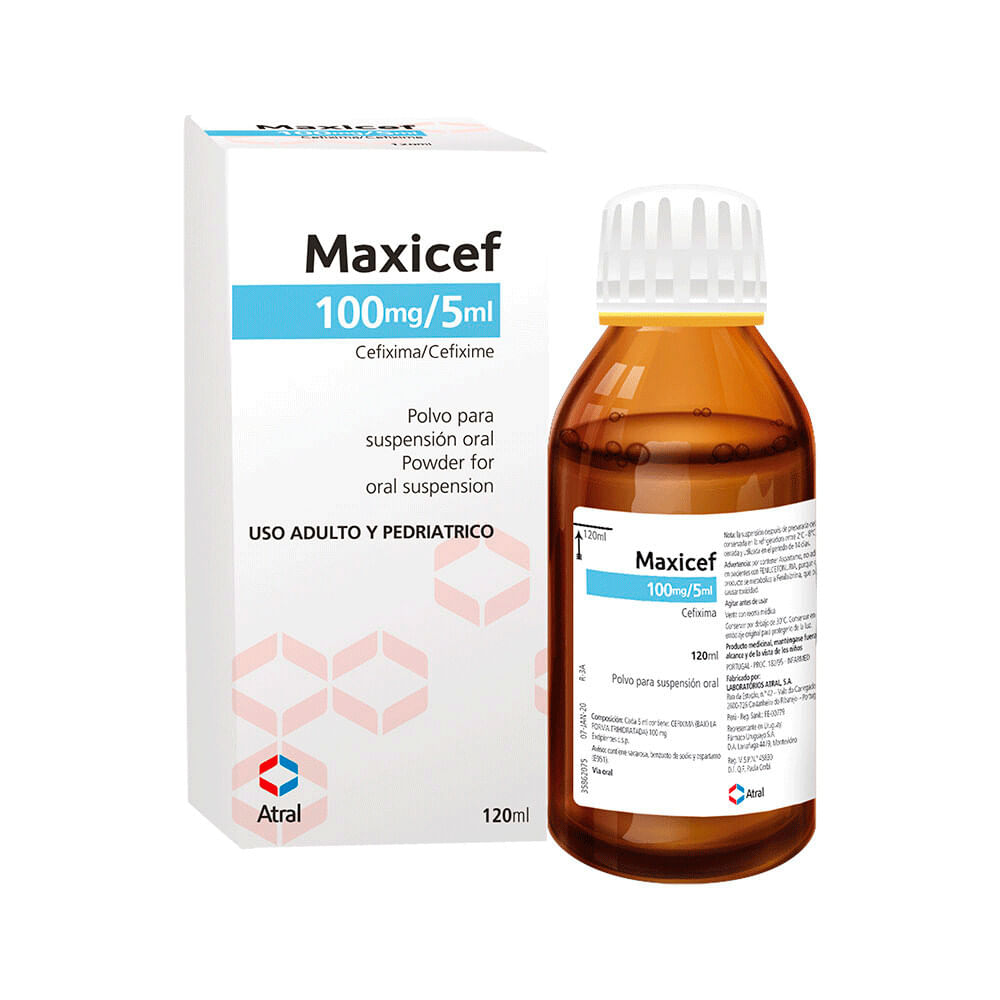Maxicef 100 mg /5 ml Polvo para Suspención Oral 120 ml