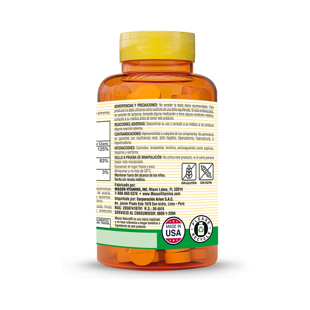 Mason Vitamina K2 + D3 Tabletas 60 und Precio + Delivery Gratis