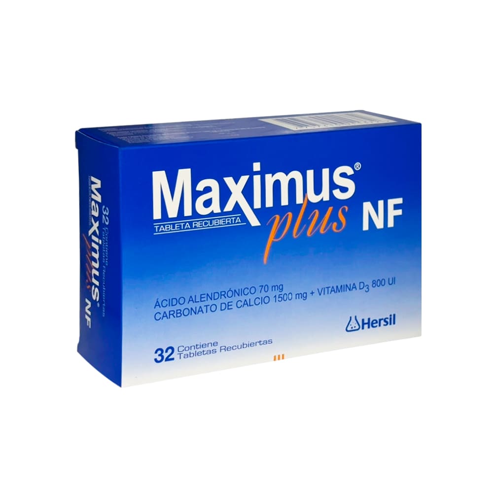 Maximus Plus NF 70 mg + 1500 mg + 800 UI Tabletas Recubiertas 32 und
