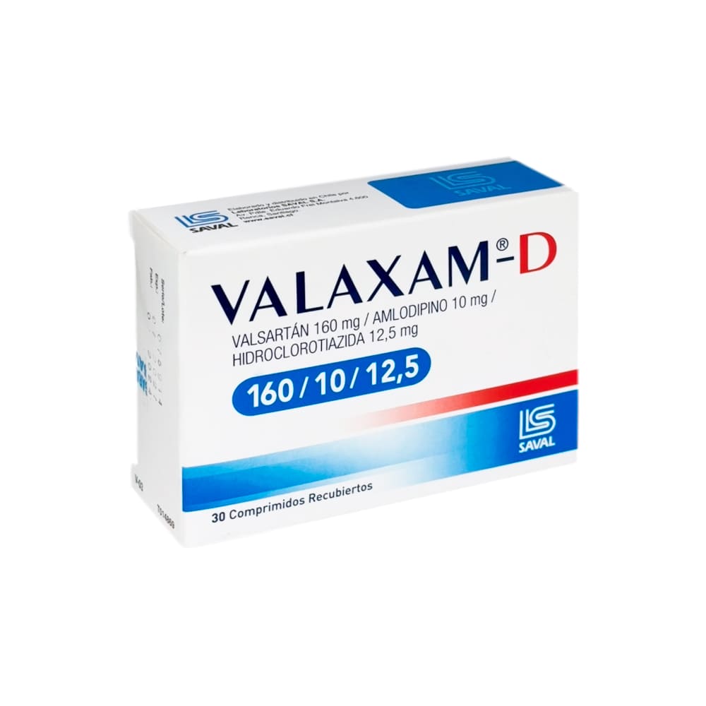 Valaxam D 160 mg + 10 mg + 12.5 mg Comprimidos 30 und