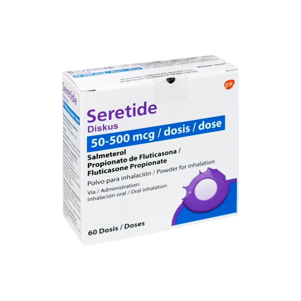 Seretide 50 mcg + 500 mcg Polvo para Inhalación 60 dss